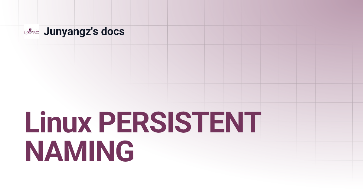Linux Persistent Naming Junyangzs Docs
